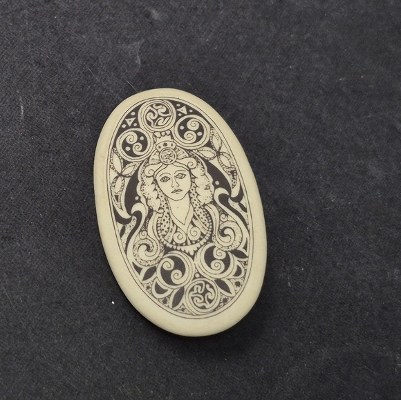 Jewelry | Celtic Goddess Brigantia Porcelain Brooch | Poshmark